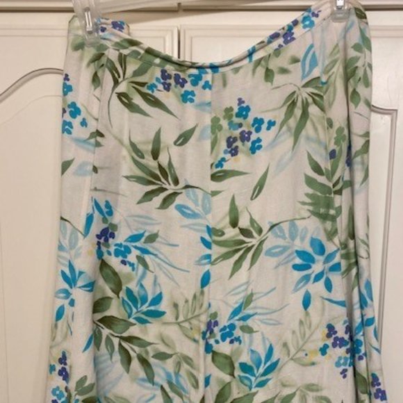 Avenue | Skirts | White Floral Linen Skirt | Poshmark